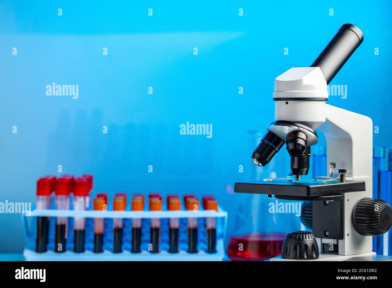 Photo laboratory microscope blood sample hi-res stock photography and ...