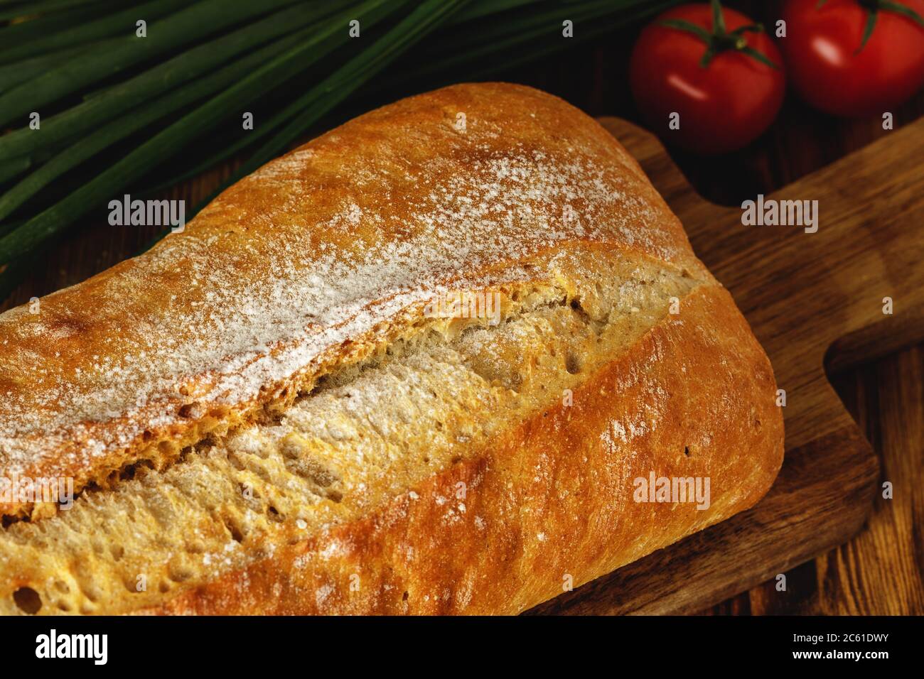 Close up photo of chiabatta bread loaf Stock Photo - Alamy