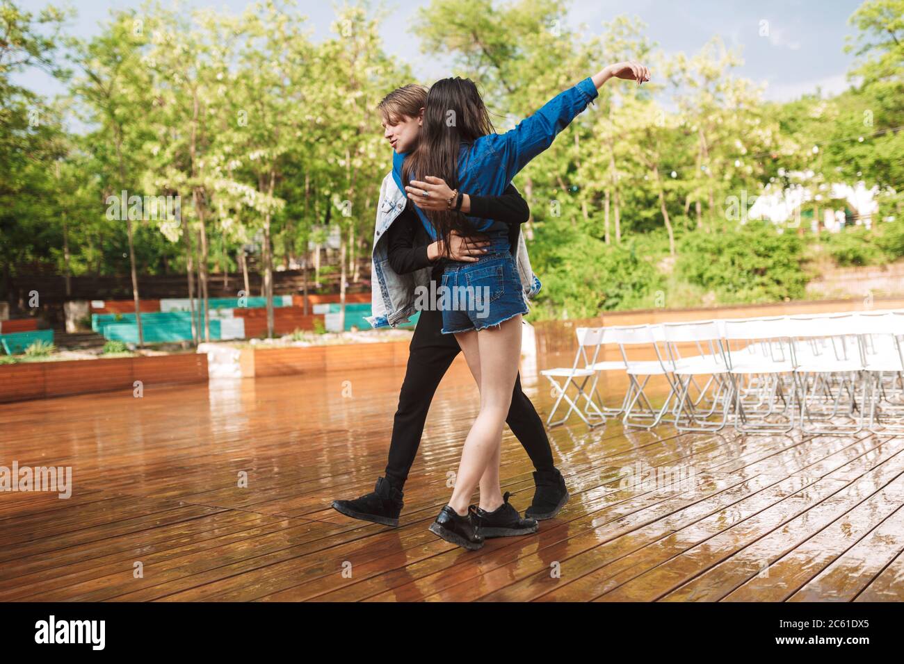 Beautiful Couple Hugging In Rain High Resolution Stock Photography and ...