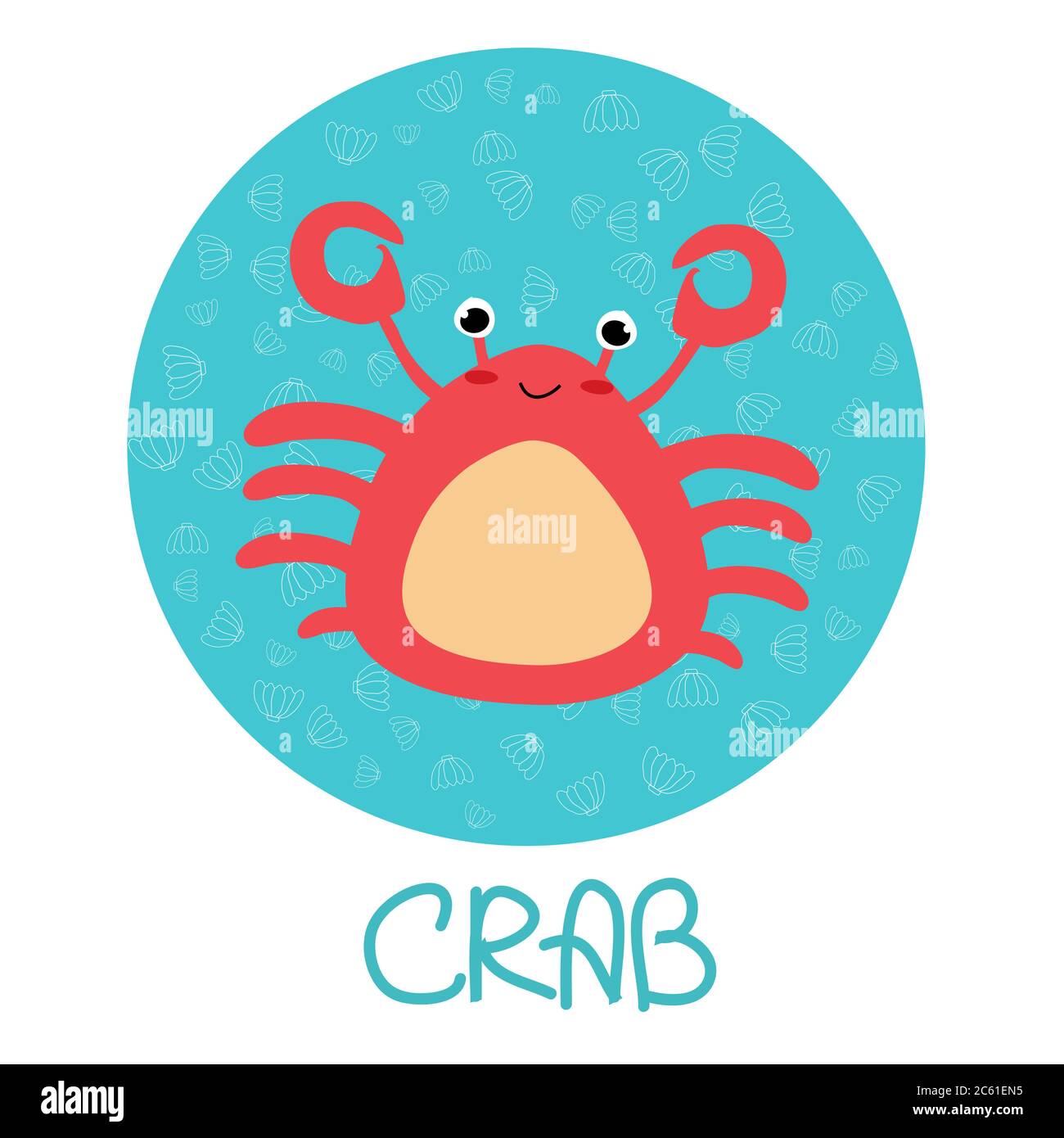Cute crab vector illustration background Stock Vector Image & Art - Alamy