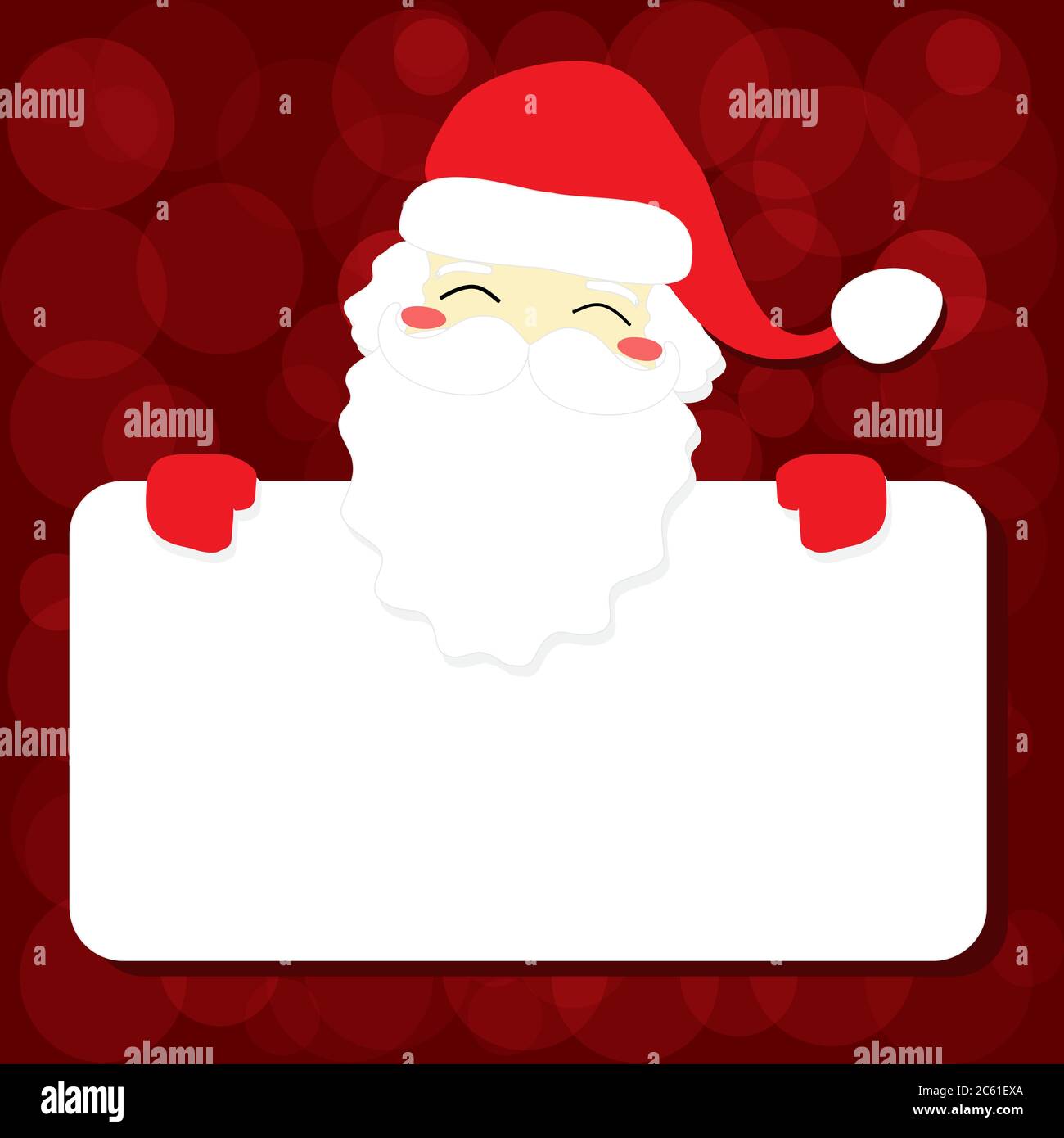 Christmas card Santa message vector illustration layout Stock Vector ...