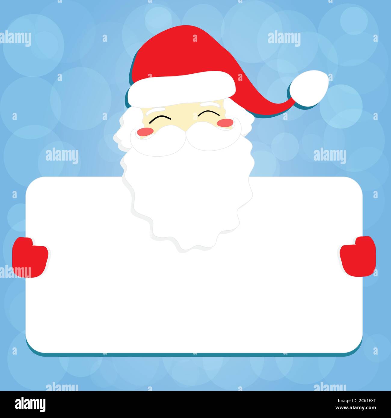 Christmas card Santa message vector illustration layout Stock Vector ...