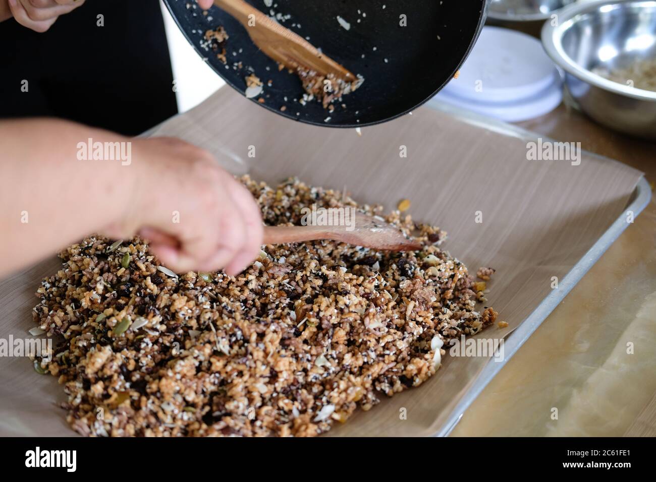 cooking cereal seed for making vegan cereal granula muesli bar Stock ...