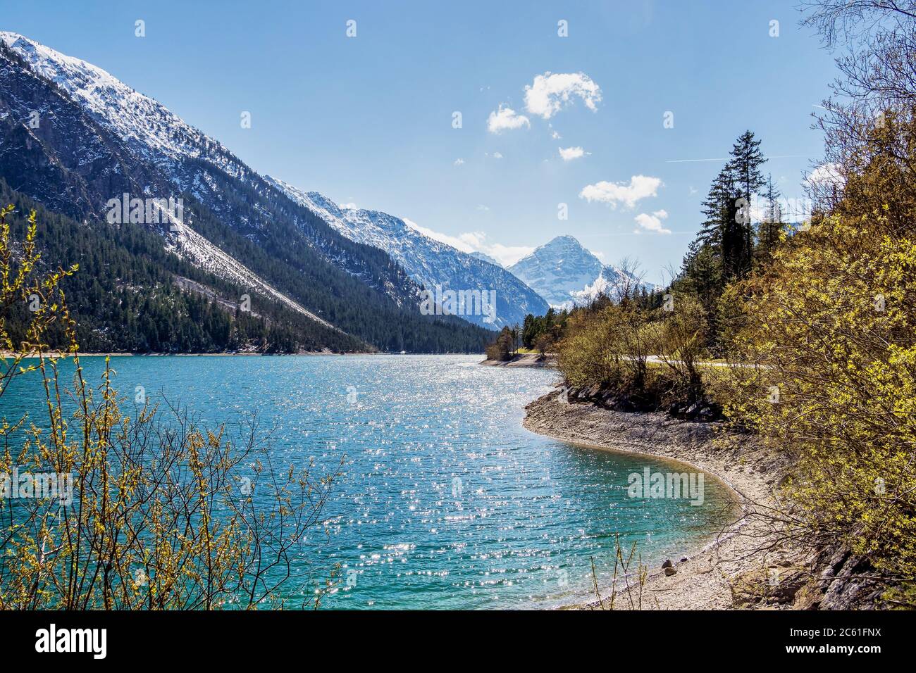Lake Plansee in the Alps of Austria on a day in autumn Stock Photo - Alamy