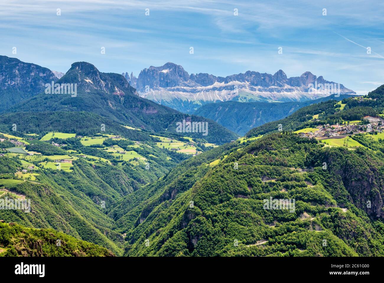 Beautiful landscape view of the mountains in South Tyrol with mixed ...