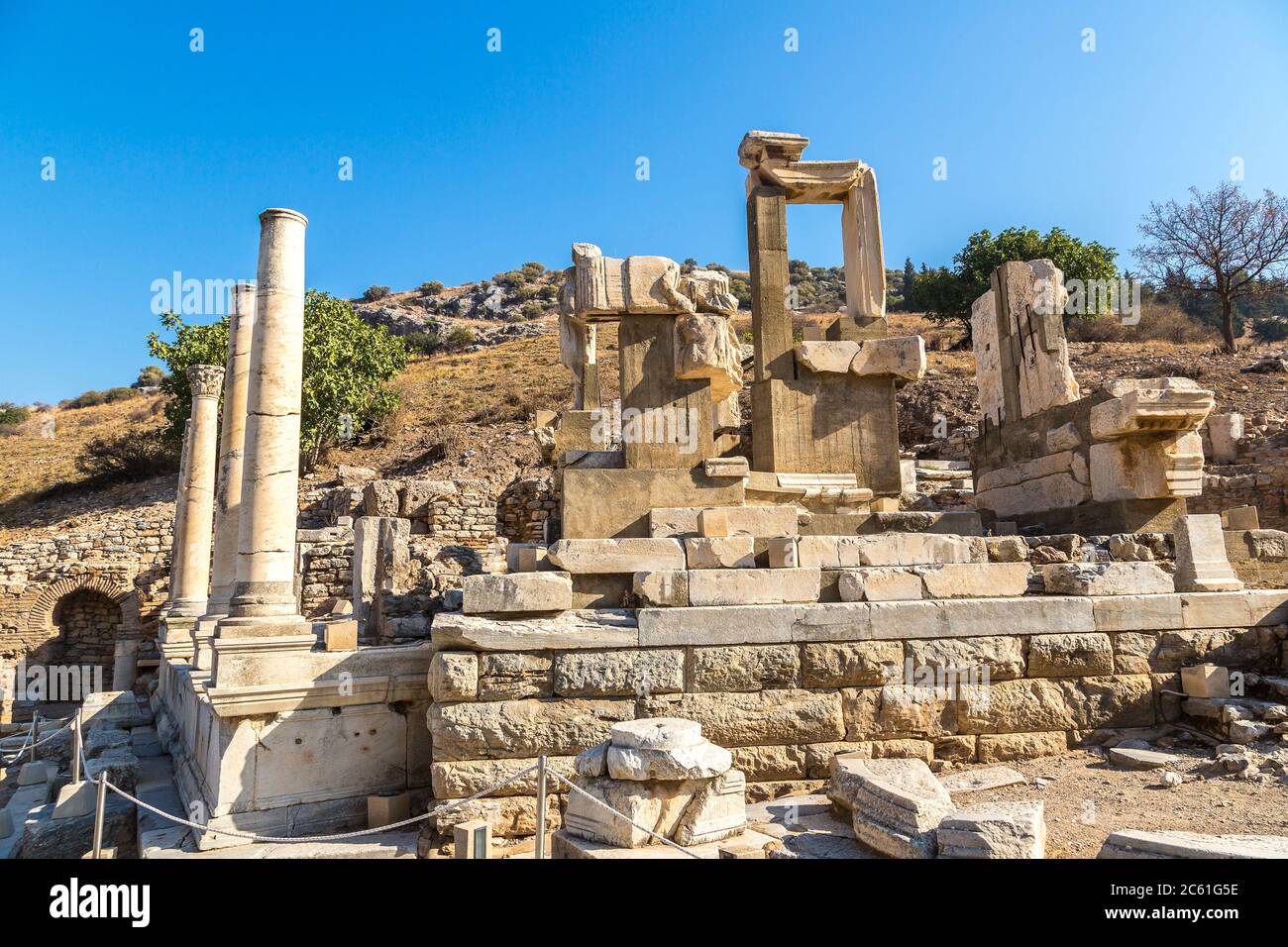 Ruins of the ancient city Ephesus, the ancient Greek city in Turkey, in ...