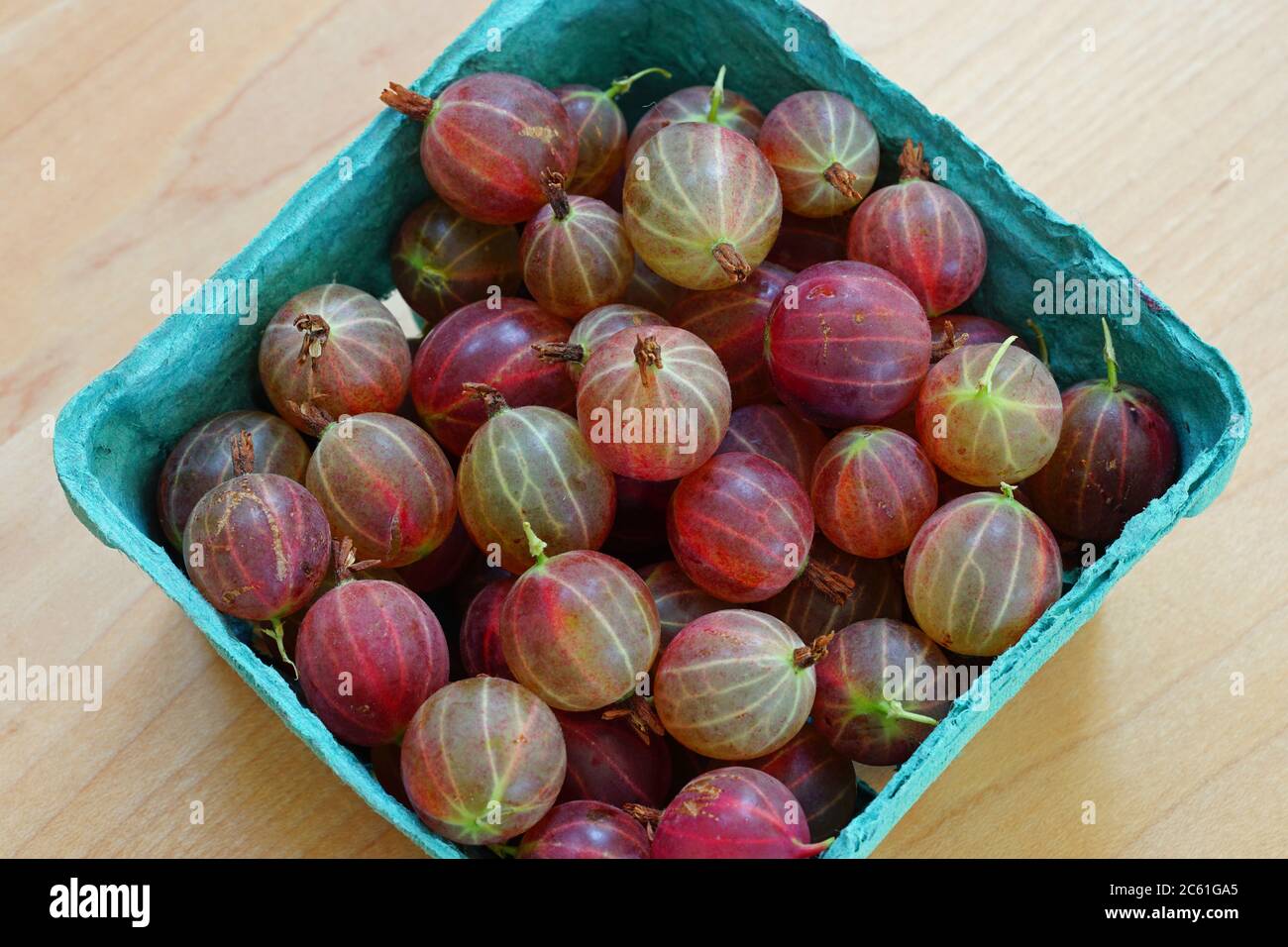 Container of purple gooseberries at a farmers market Stock Photo - Alamy