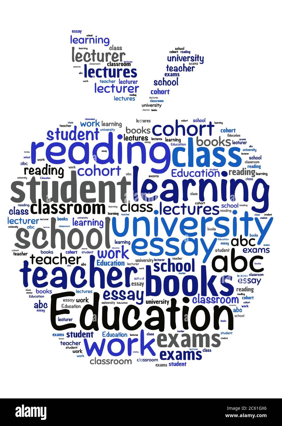 Illustration of a word cloud with words representing education and ...