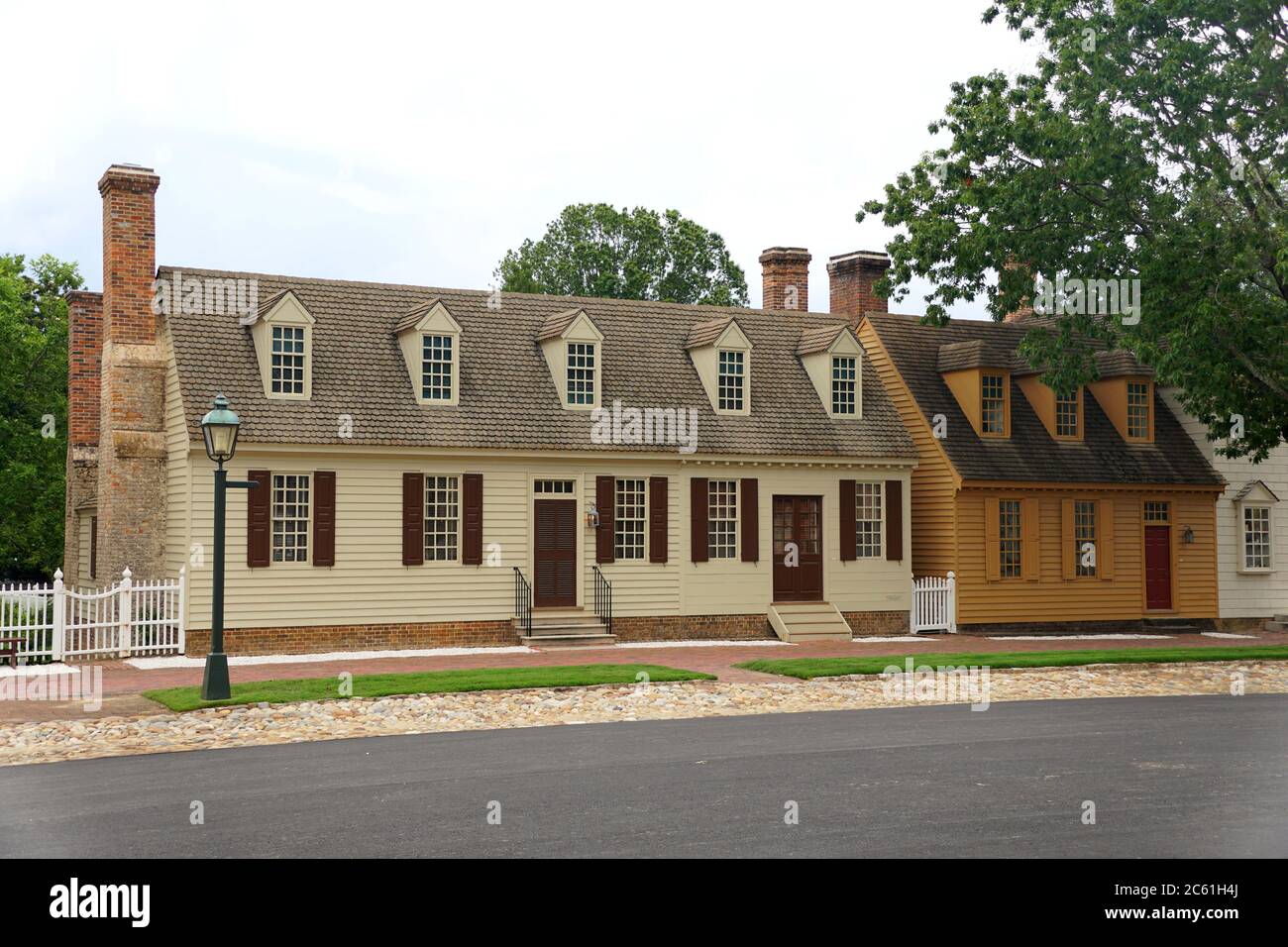 Williamsburg, Virginia, U.S.A - June 30, 2020 - A row of beautiful ...