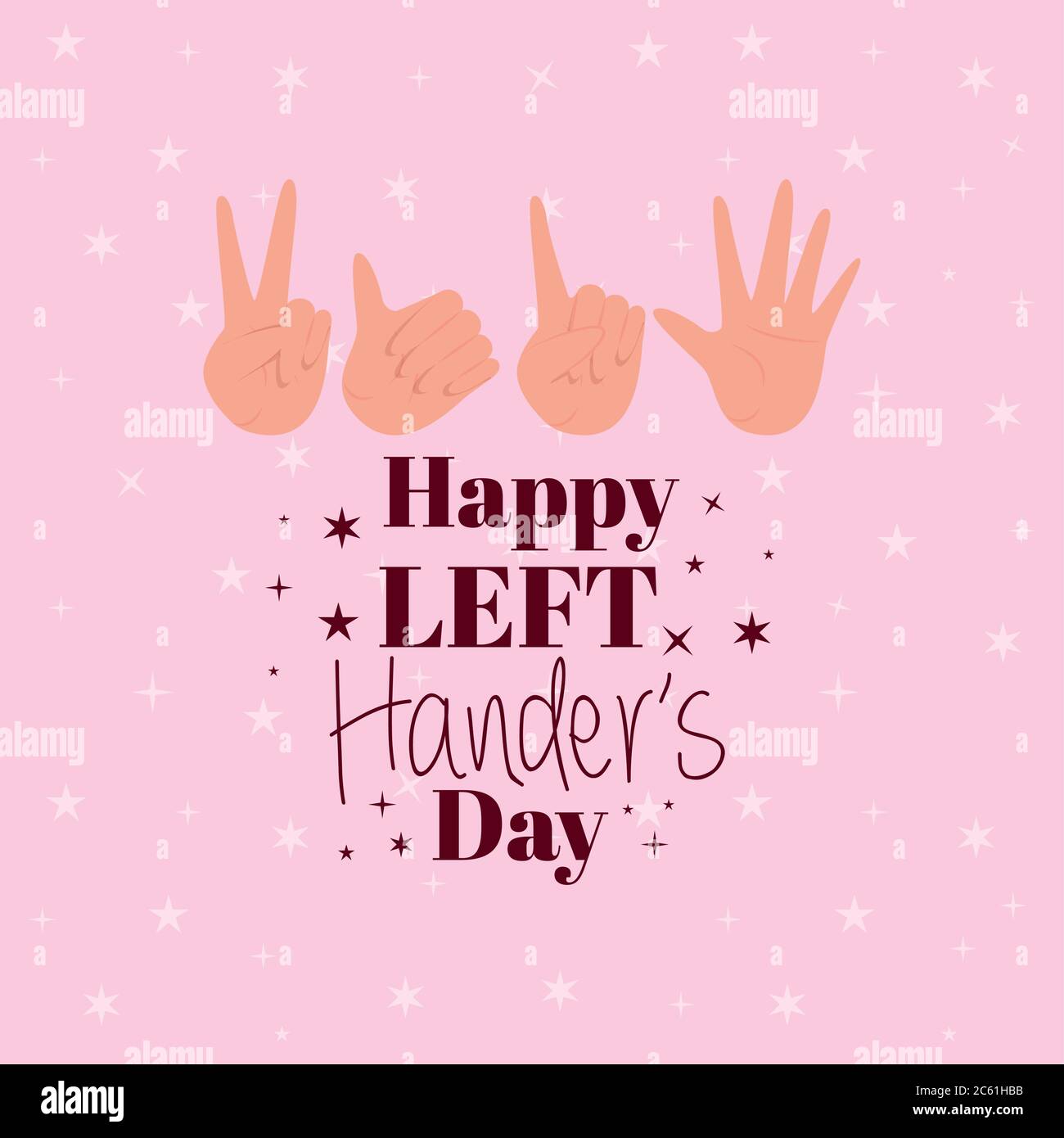 sign with hands and happy left handers day text design of Holiday and ...