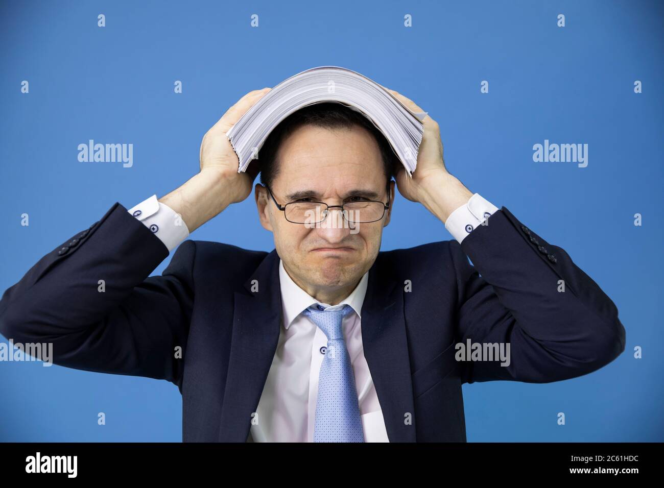 Office desk covered paperwork hi-res stock photography and images - Alamy