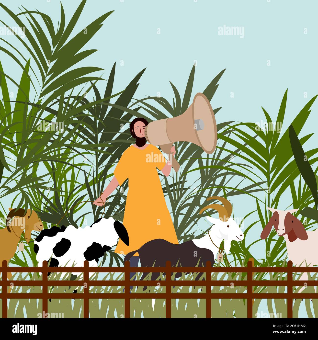 Man holding goat Stock Vector Images - Alamy