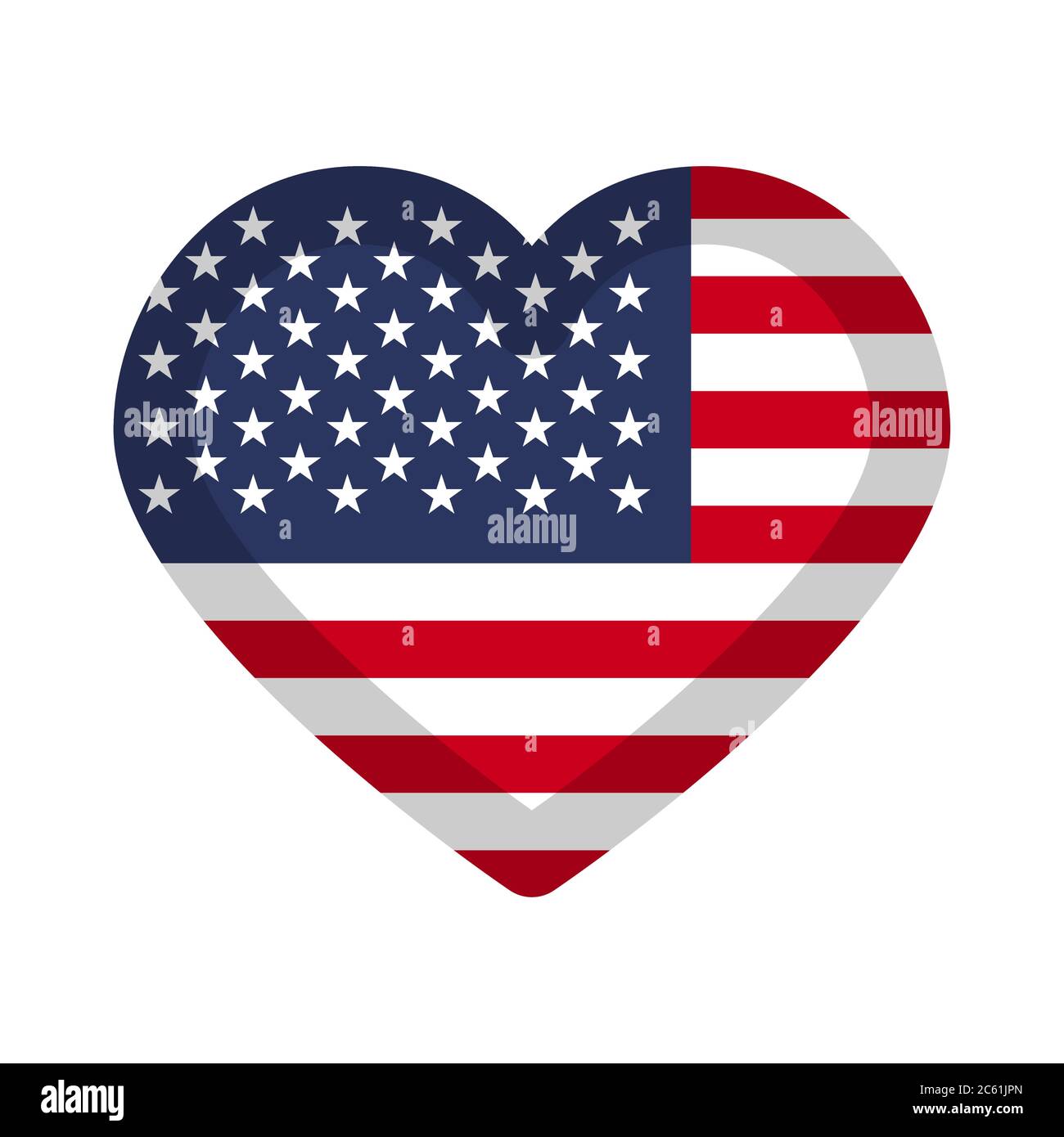America flag heart graphic element Illustration template design Stock ...