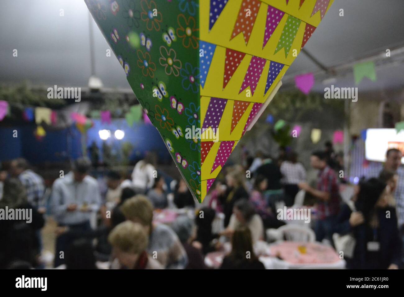 Colorful paper balloon at traditional party, Catholic party of Sao Joao ...