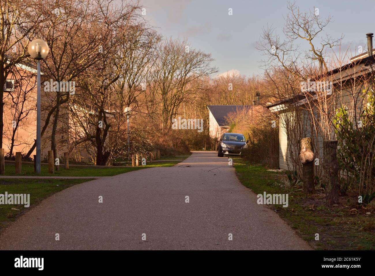 Summer houses among trees are waiting for people. Spring. Day Stock ...