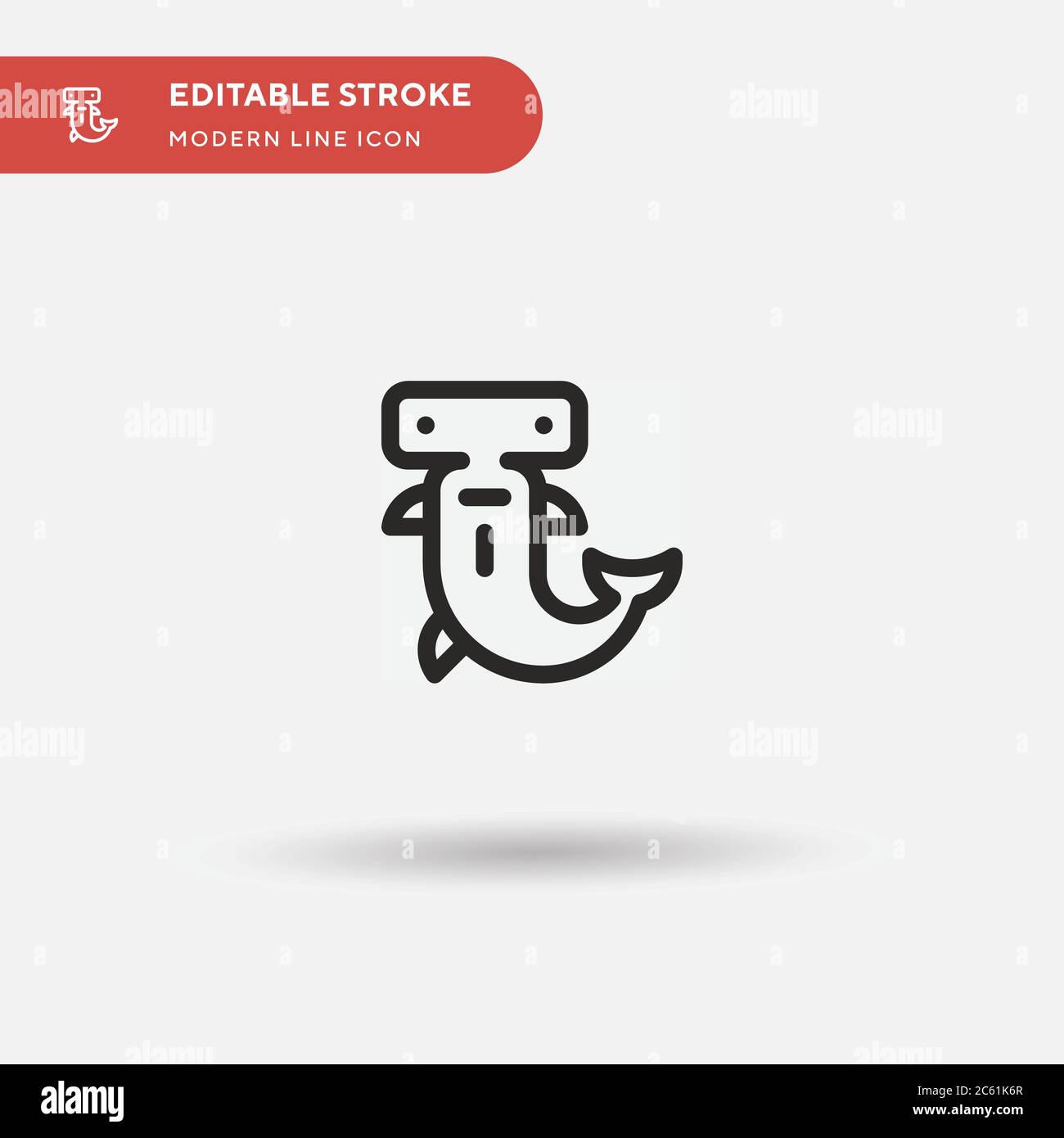 Hammerhead Simple vector icon. Illustration symbol design template for ...