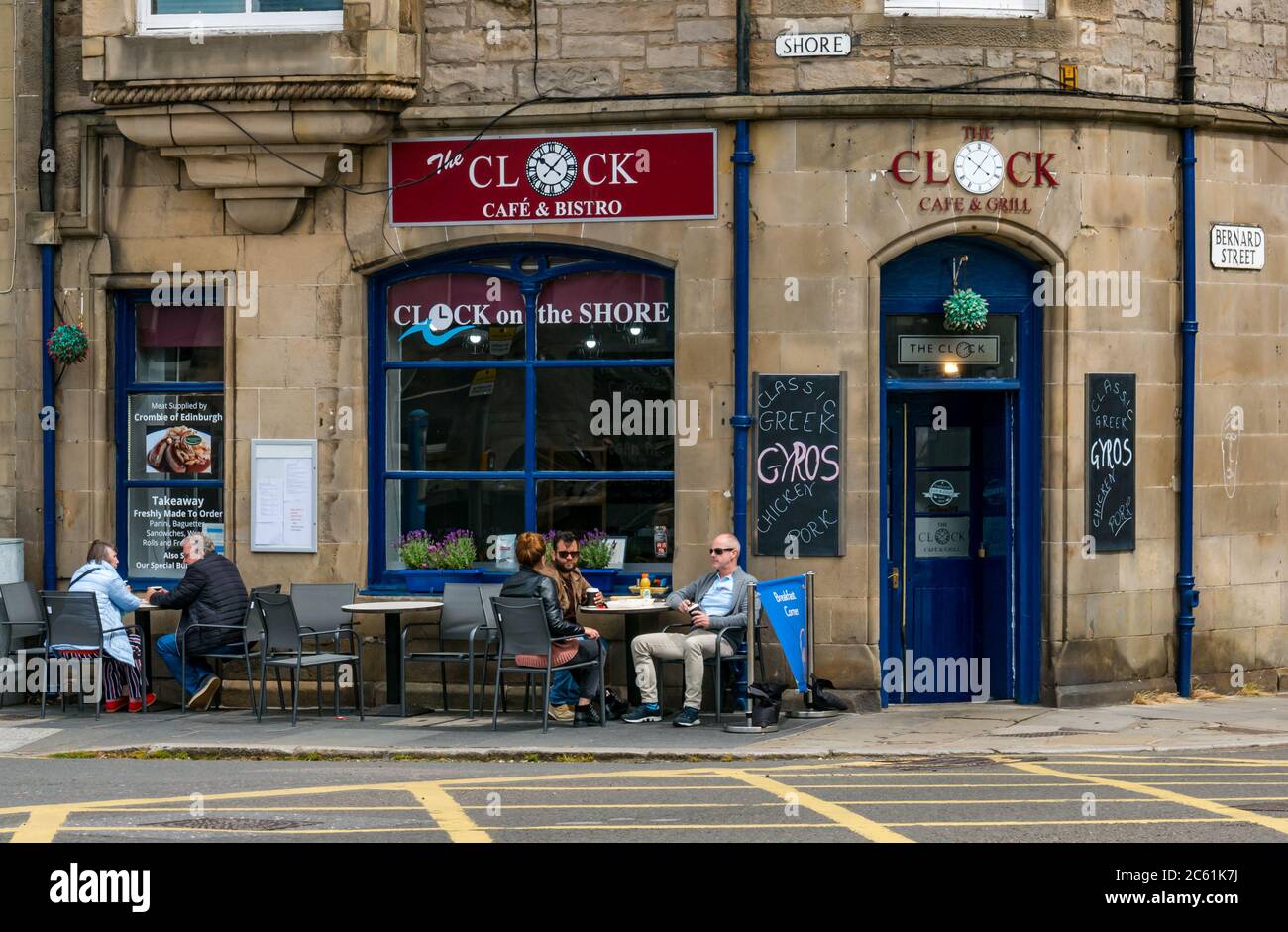 Leith, Edinburgh, Scotland, United Kingdom, 6th July 2020. Cafe culture ...