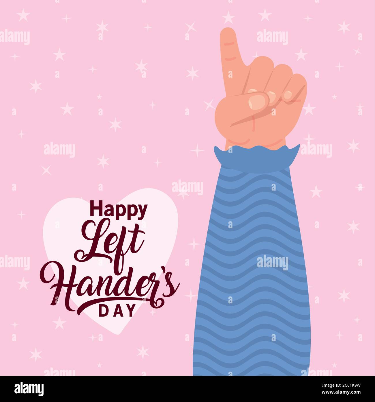 first sign with hand with happy left handers day text design of Holiday ...