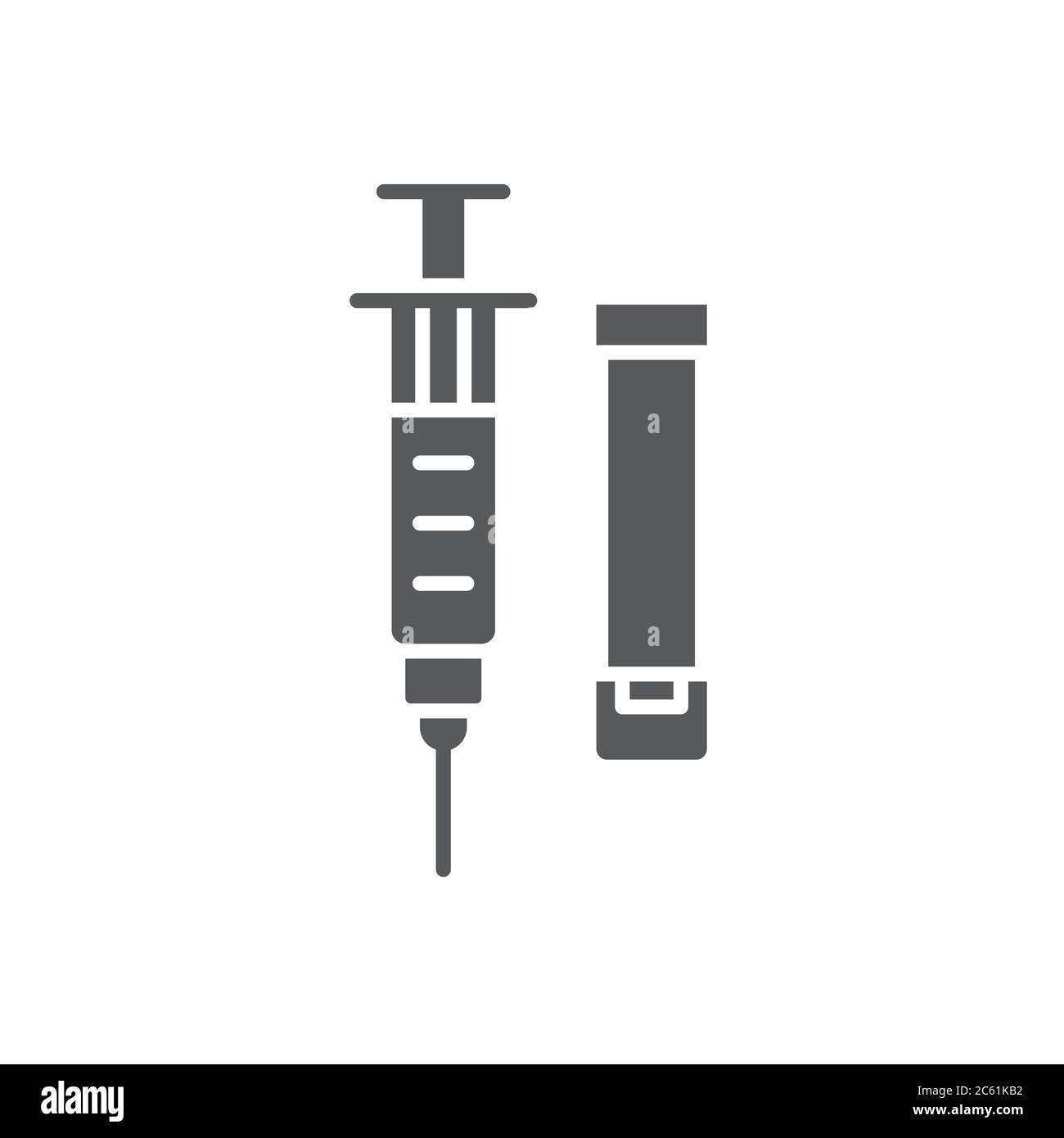 Tourniquet and syringe vector icon symbol isolated on white background ...