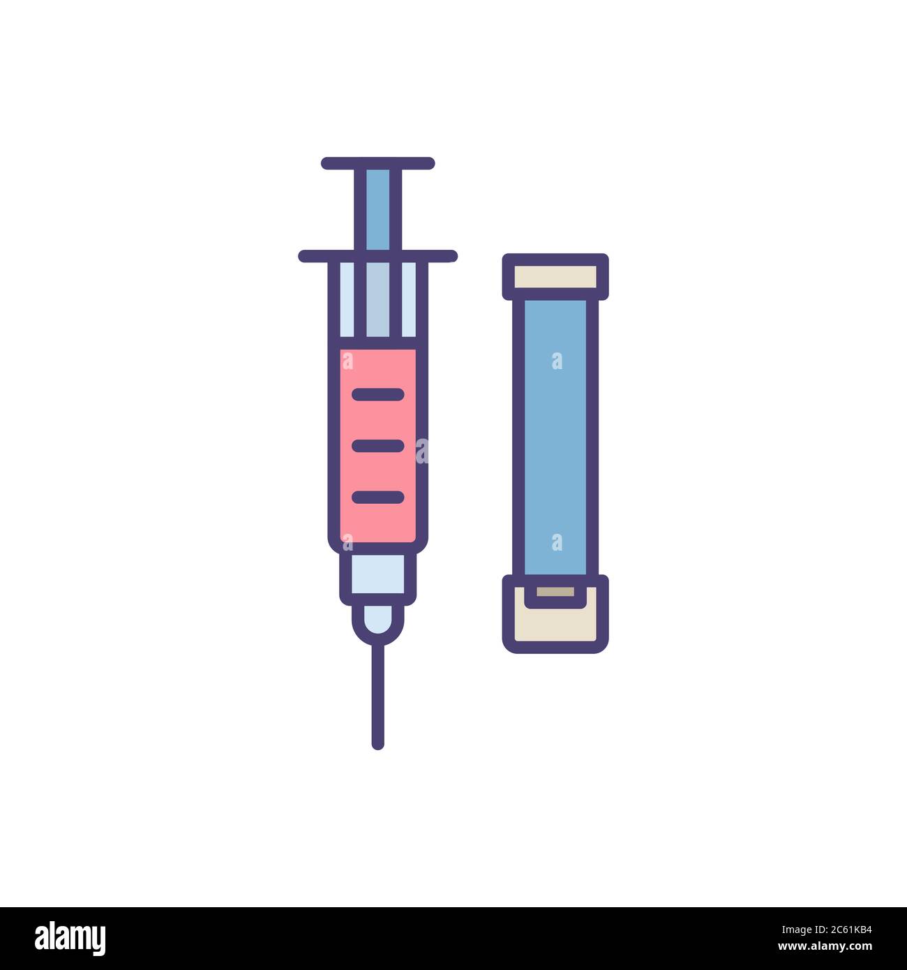 Tourniquet and syringe vector icon symbol isolated on white background ...