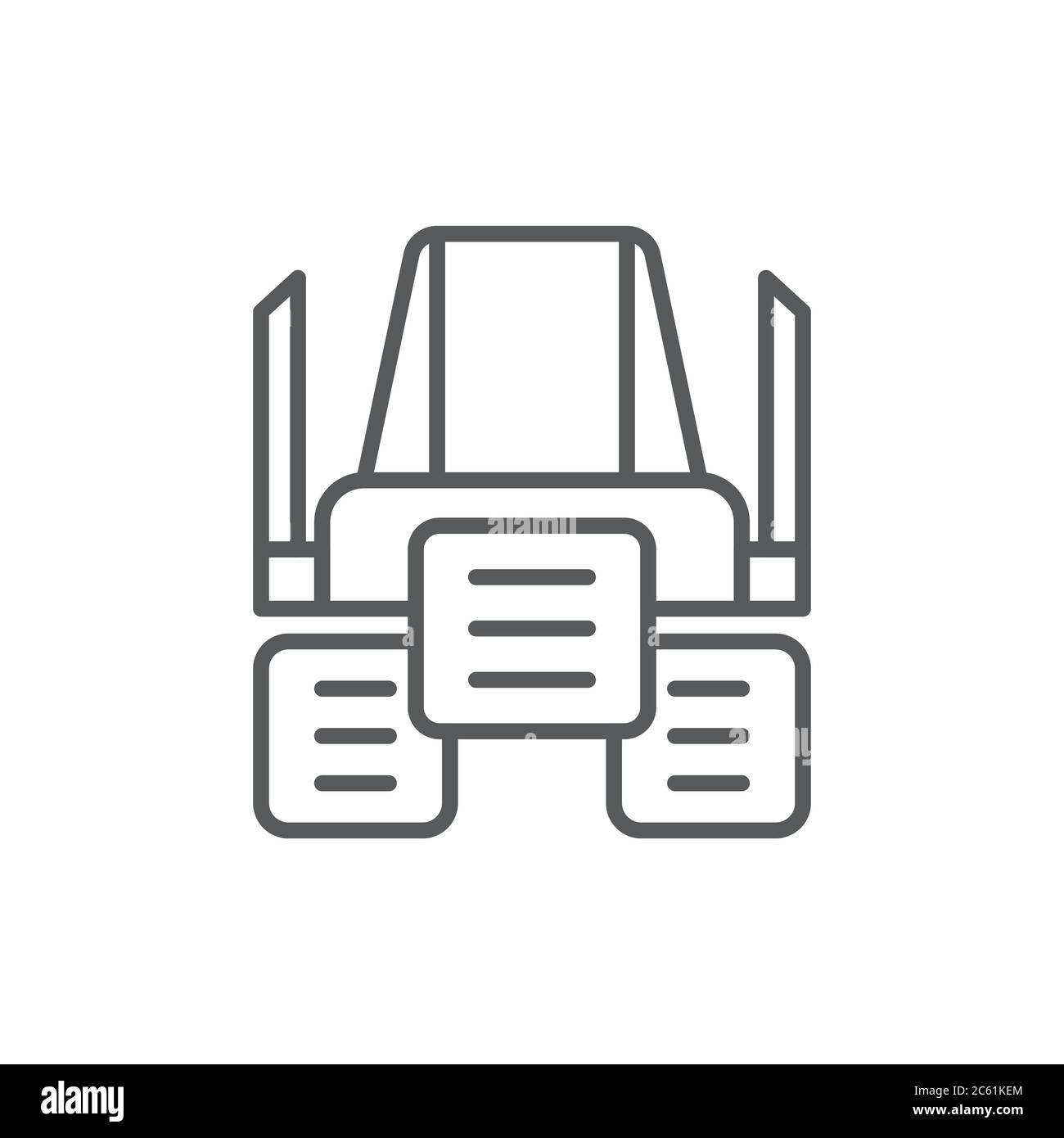 Tractor front vector icon symbol tools isolated on white background ...