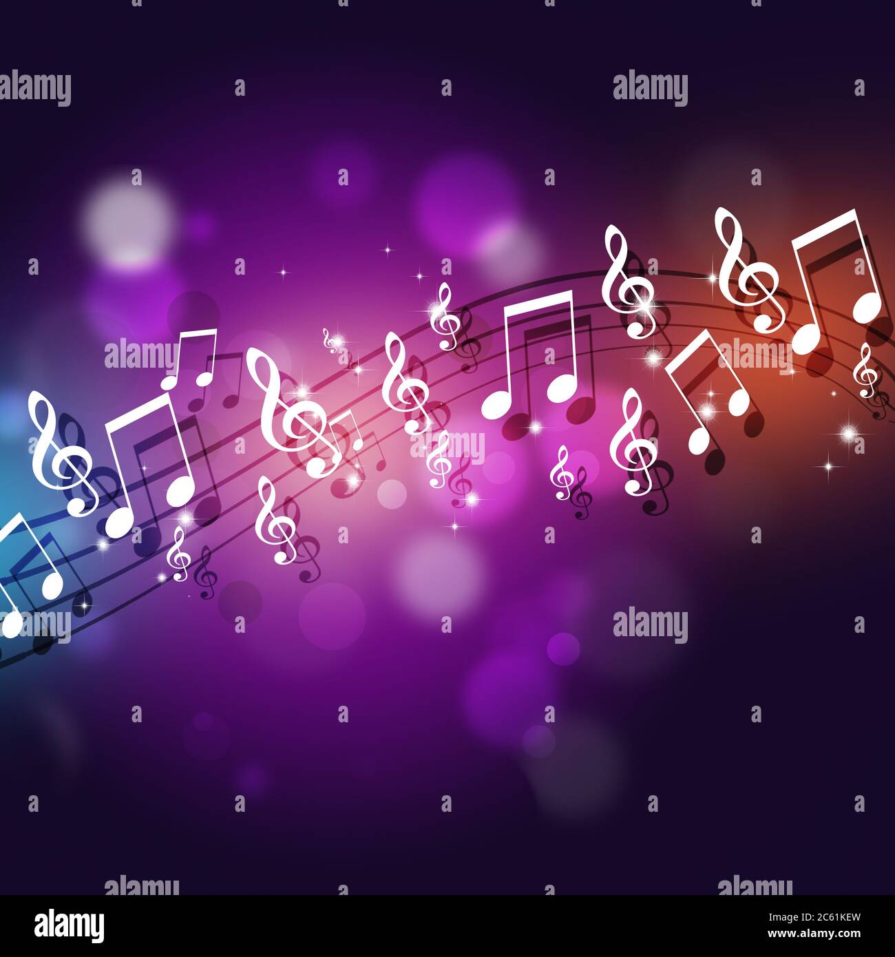 music note lights multicolor diso retro party poster for loud nights ...