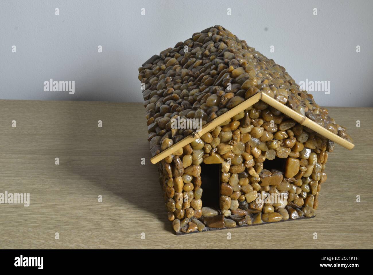 Stone house, or boulder, handmade miniature, Brazil, South America in ...