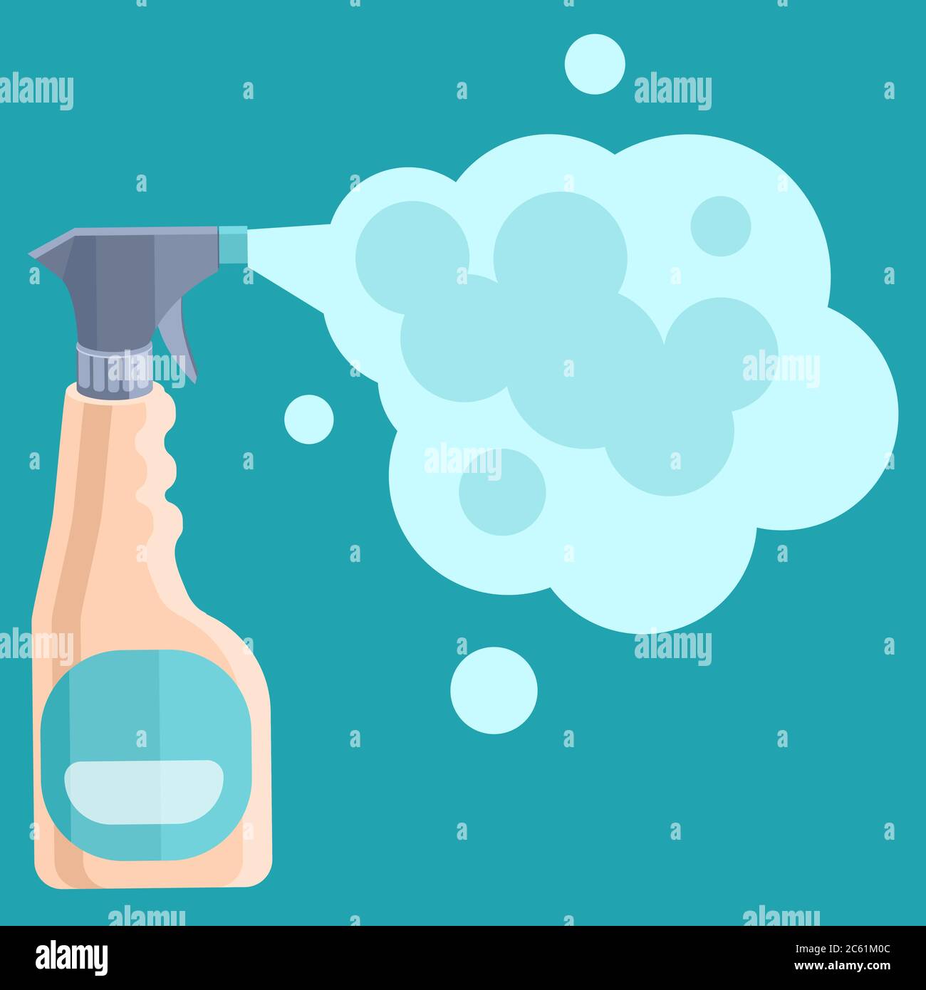 Disinfect spray on grey backdrop. Sanitary cleaning for social banner ...