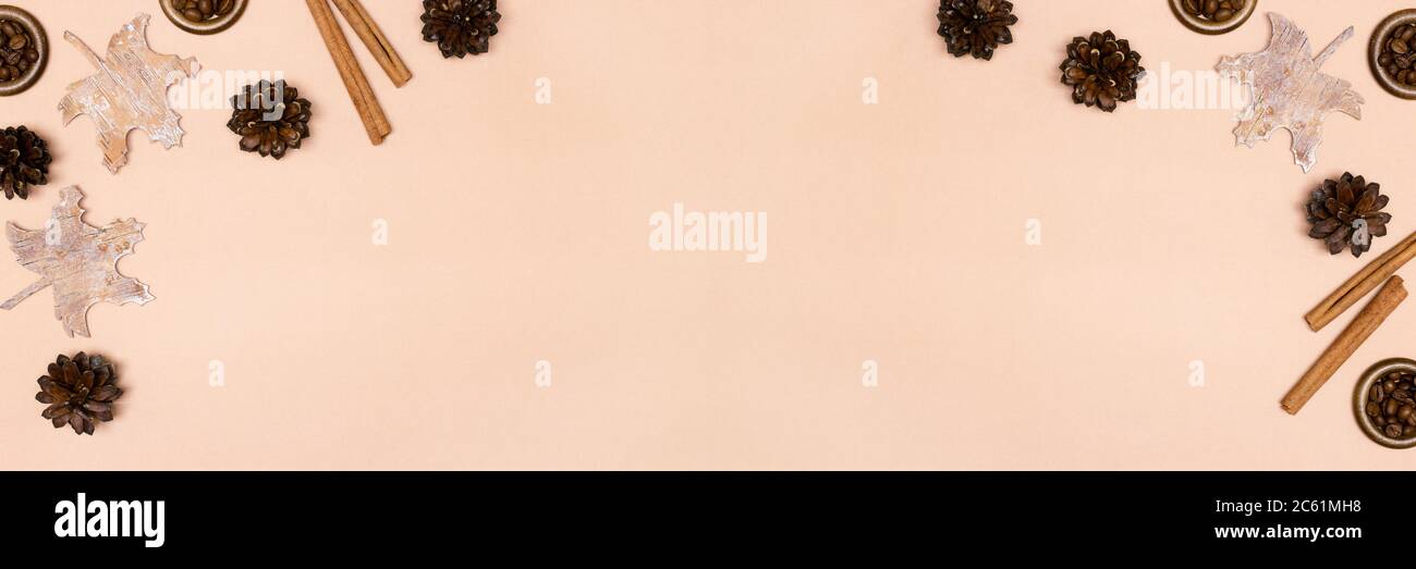 Autumn frame minimal layout. Fall season large background with empty ...