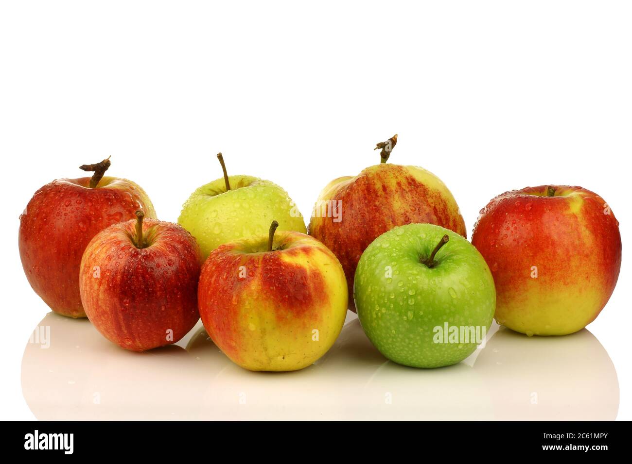 assorted Dutch apple cultivars on a white background Stock Photo - Alamy