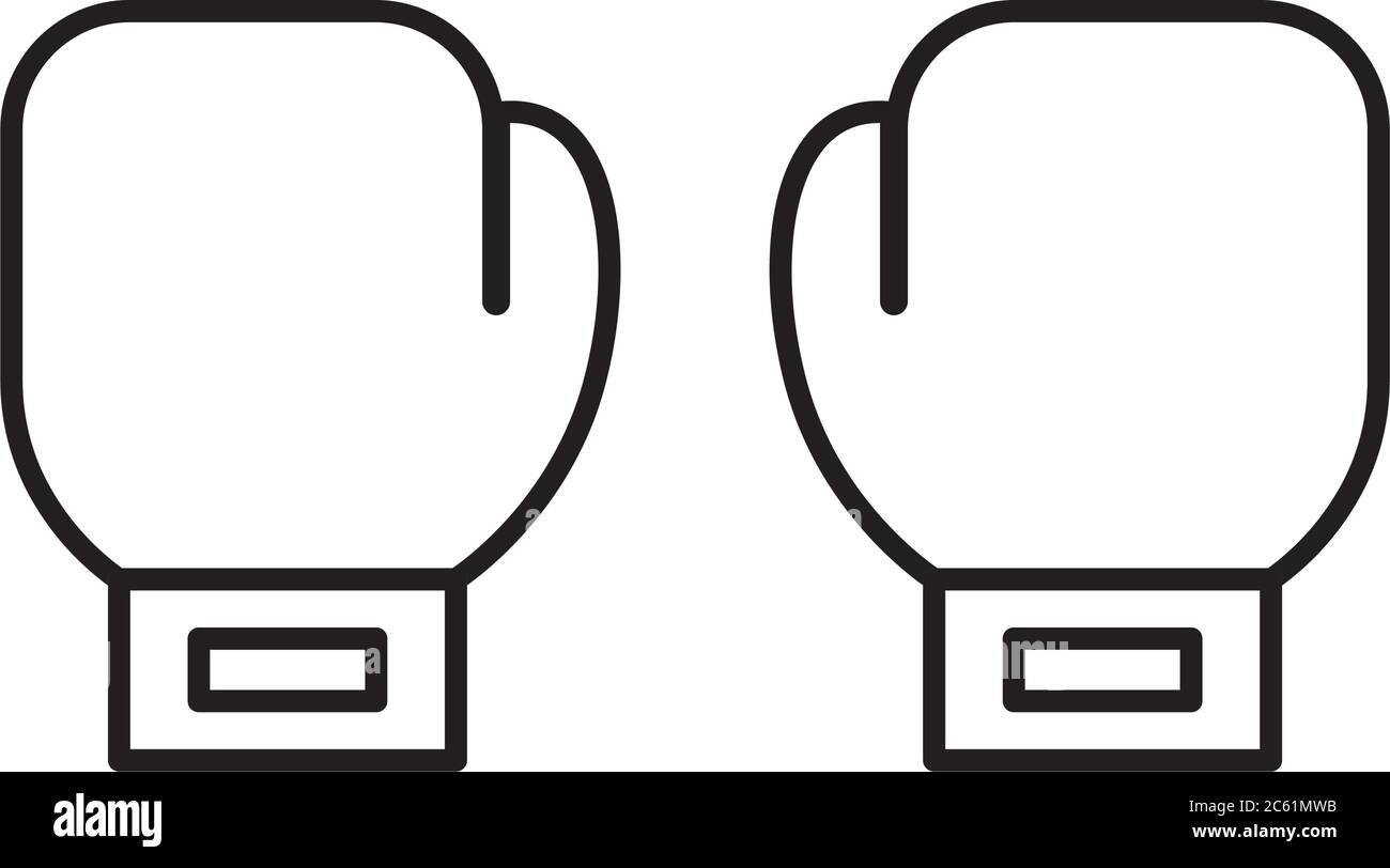 boxing gloves line style icon design, Sport hobby competition and game ...