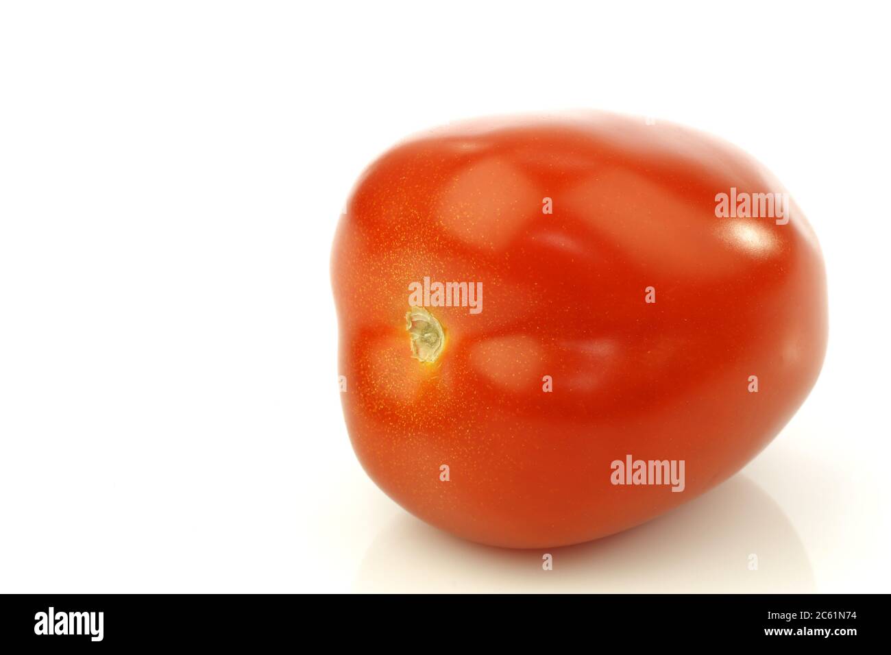fresh and colorful italian plum tomato on a white background Stock ...