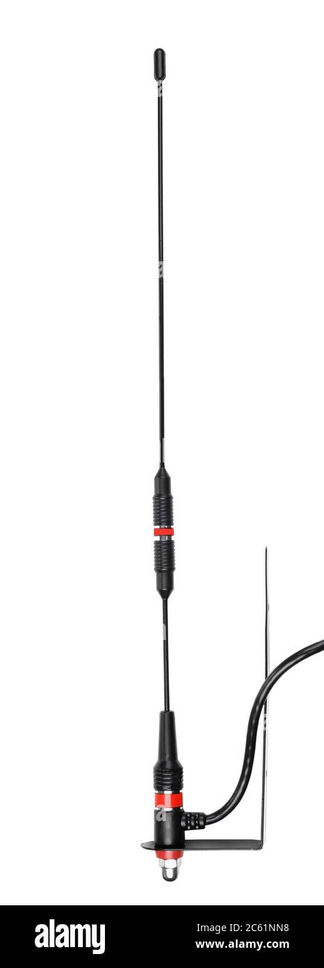 Small whip antenna isolated on white. Front view Stock Photo - Alamy