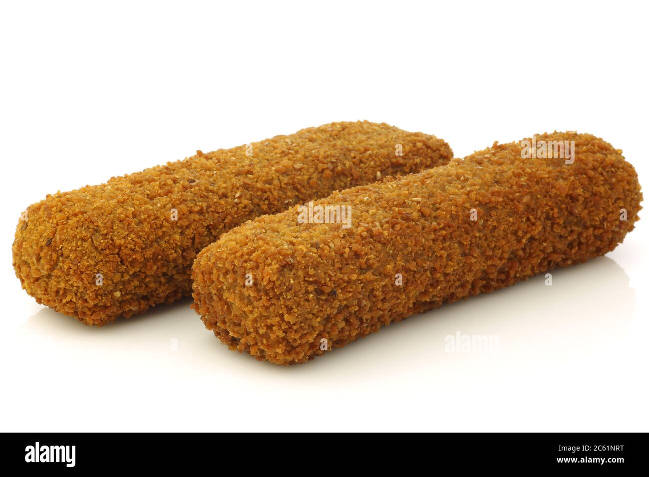 Dutch snack called "kroket" on a white background Stock Photo - Alamy