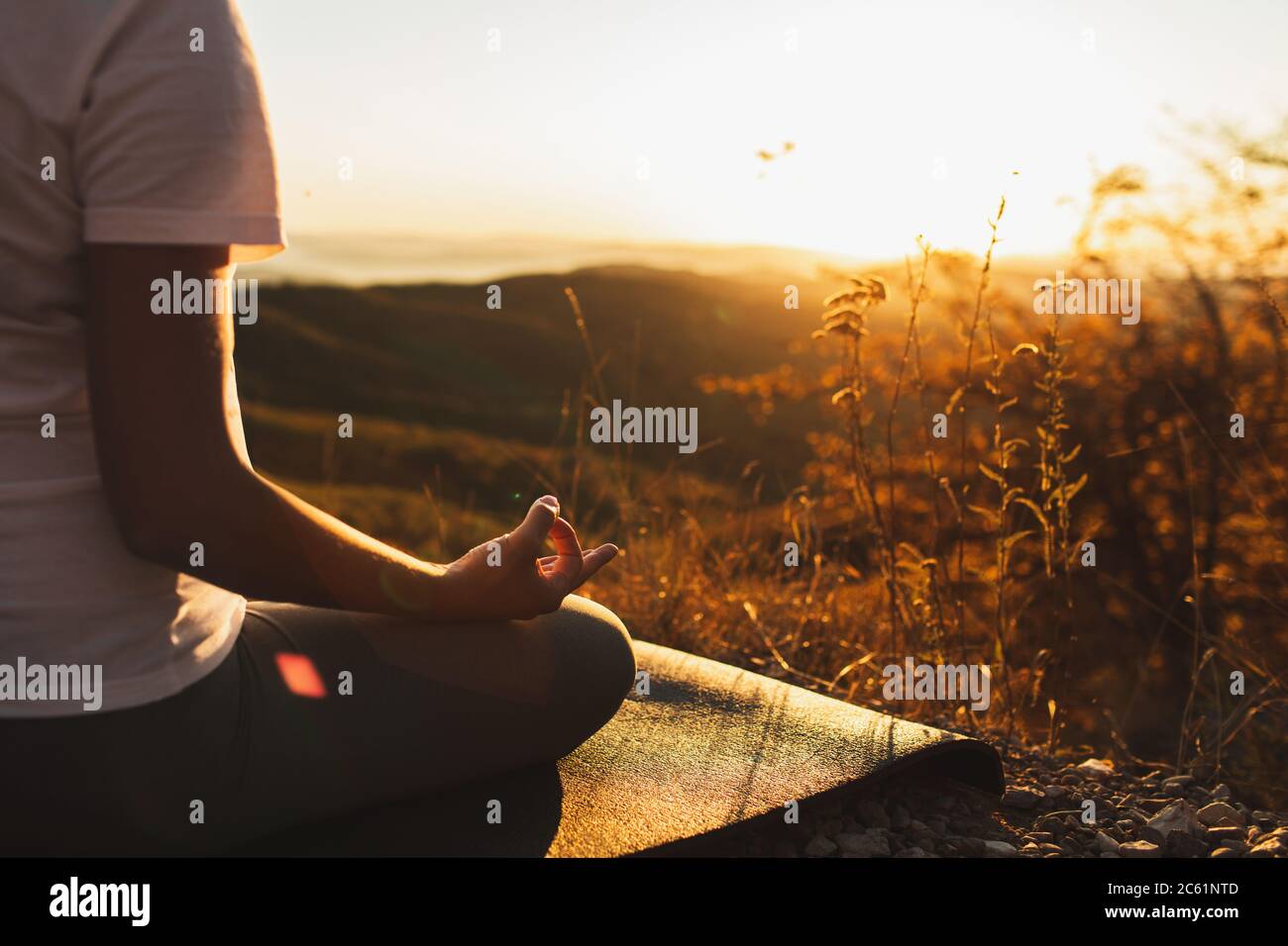 Woman hand in lotus position closeup. Zen meditation. Healthy lifestyle ...