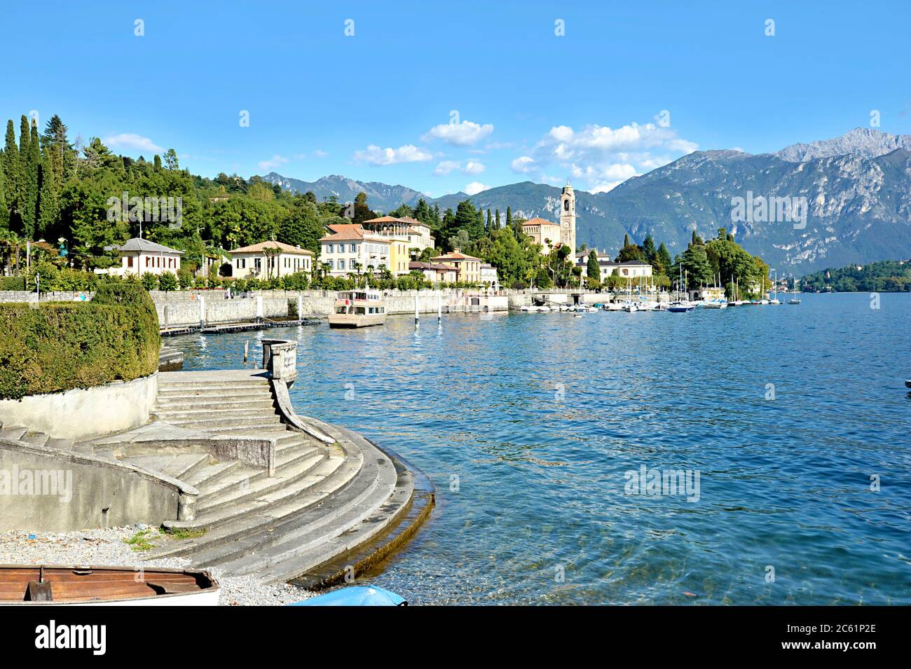 Stunning scene of Tremezzina village Lake Como, Lago di Como, with ...