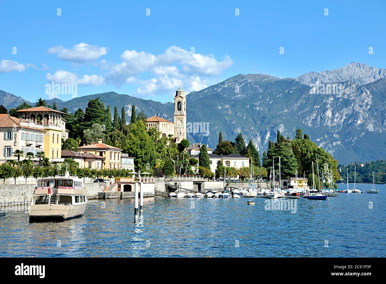 Village of Tremezzina in Lake como, Lago di como, marina full of little ...