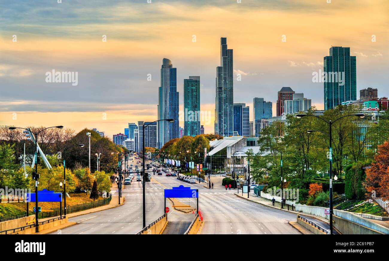 South Columbus Drive in Chicago, USA Stock Photo - Alamy