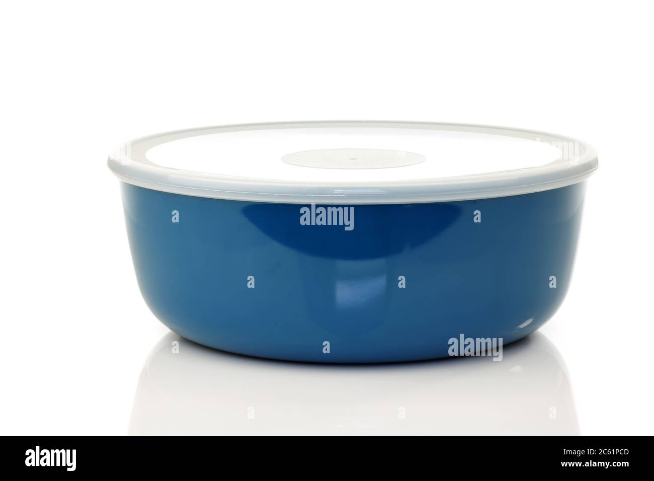 blue plastic containers for food storage on a white background Stock ...