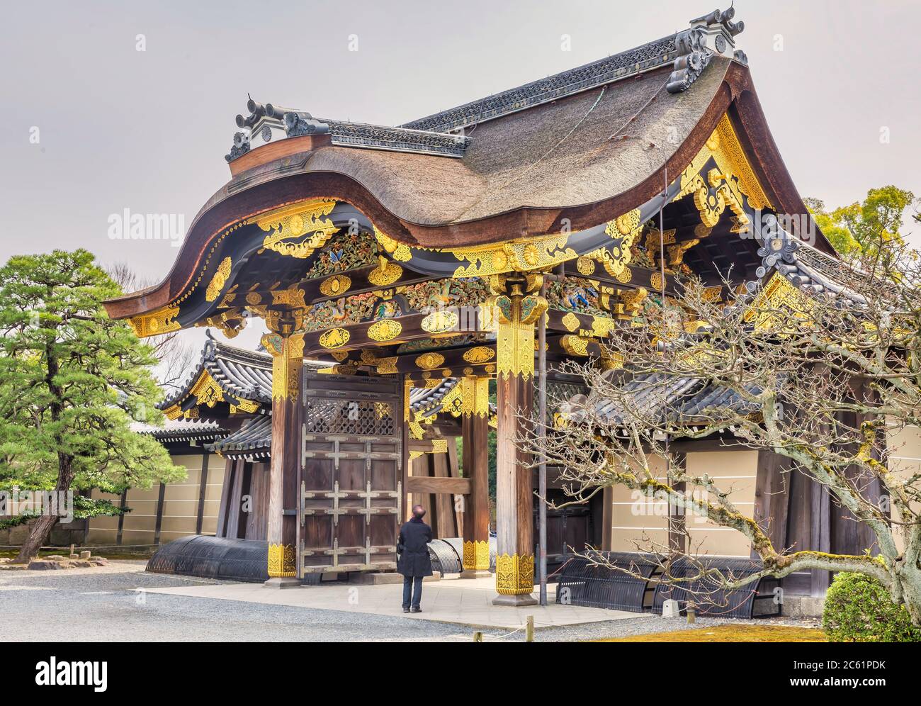 Great golden colours of Honmaru castle Stock Photo - Alamy