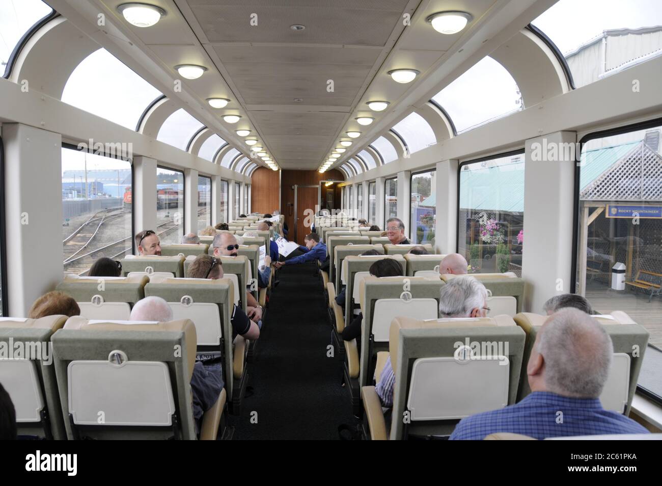 Passengers heading for the ski resort of Whistler, on board one of the ...