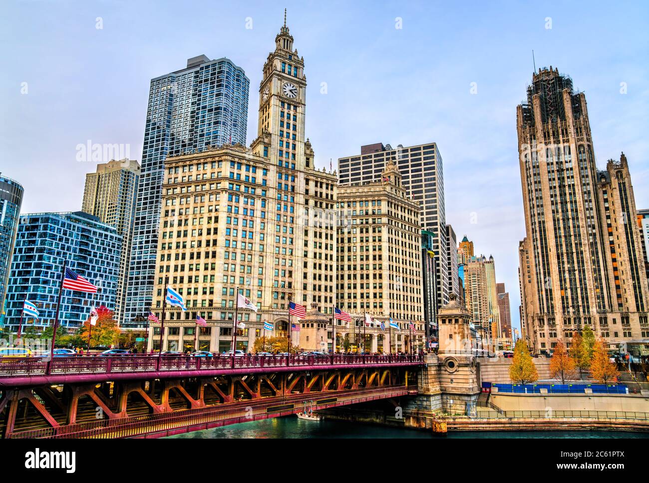 Historic buildings in Downtown Chicago, USA Stock Photo - Alamy