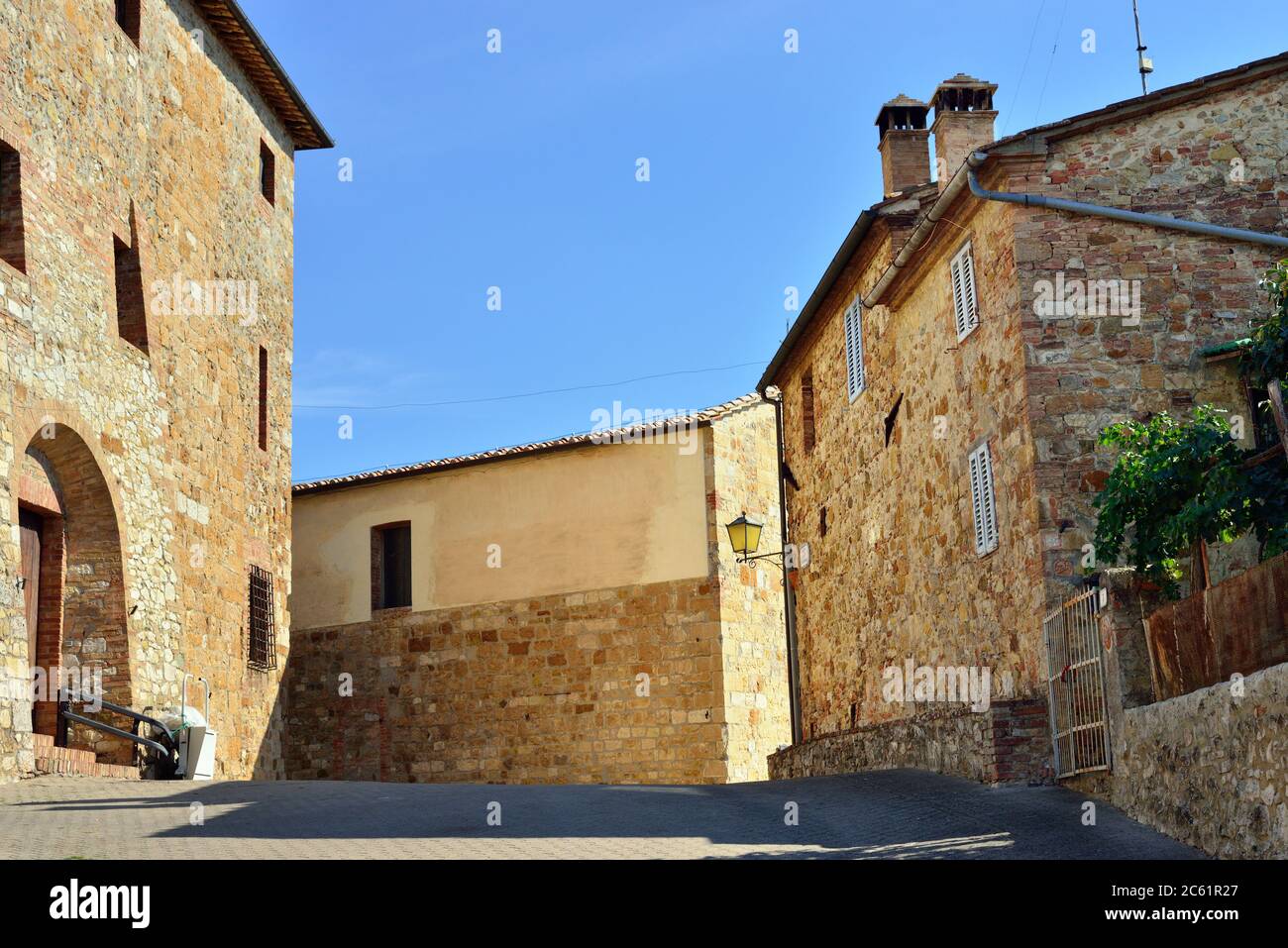 Murlo, Italy. Typical medieval archetecture in the small old town in ...