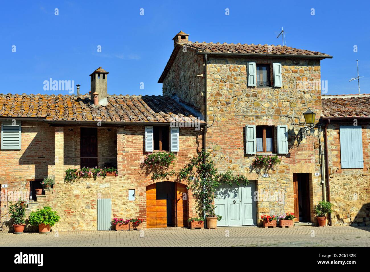 Murlo, Italy. Typical medieval archetecture in the small old town in ...