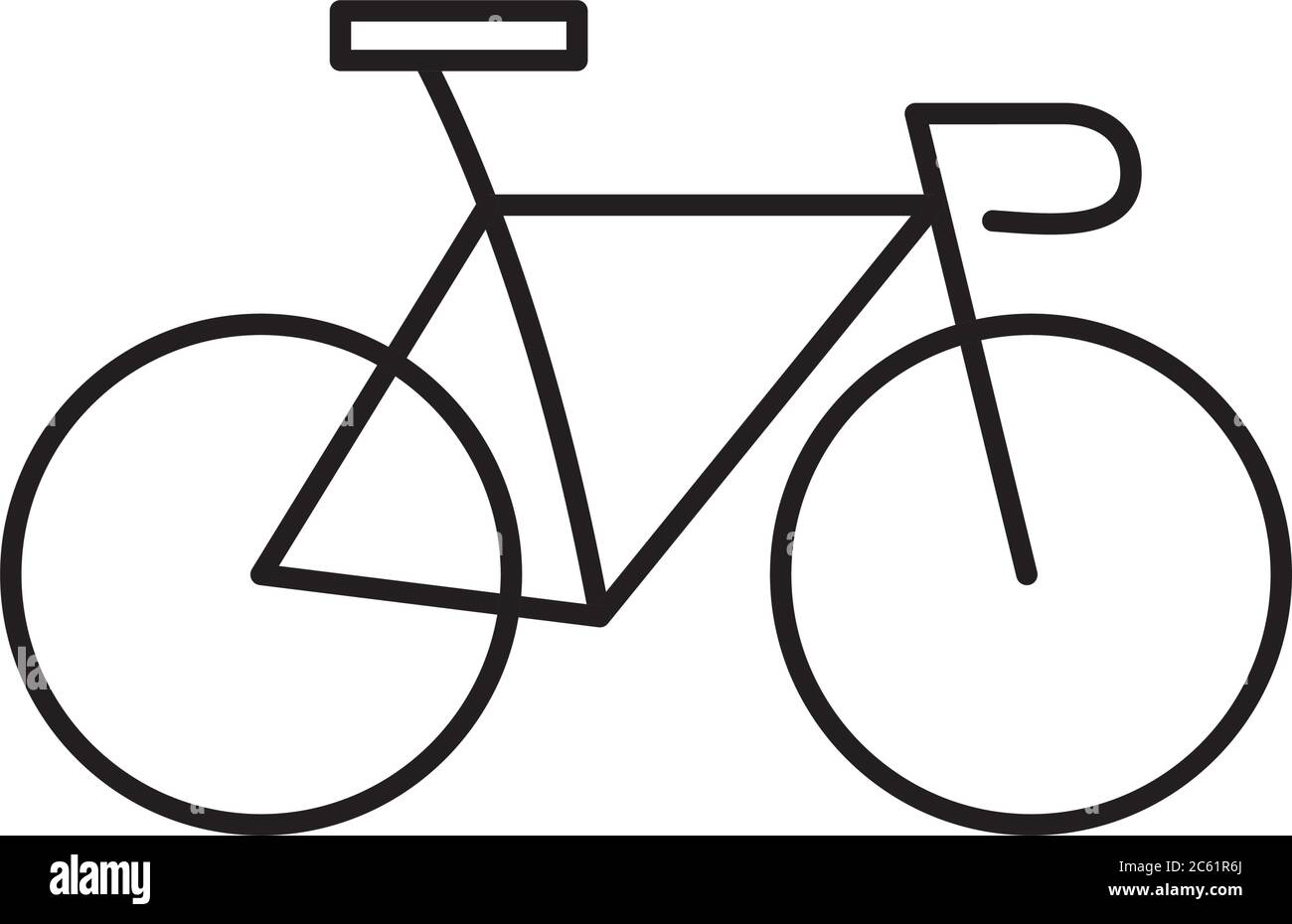bike line style icon design, Vehicle bicycle cycle healthy lifestyle ...
