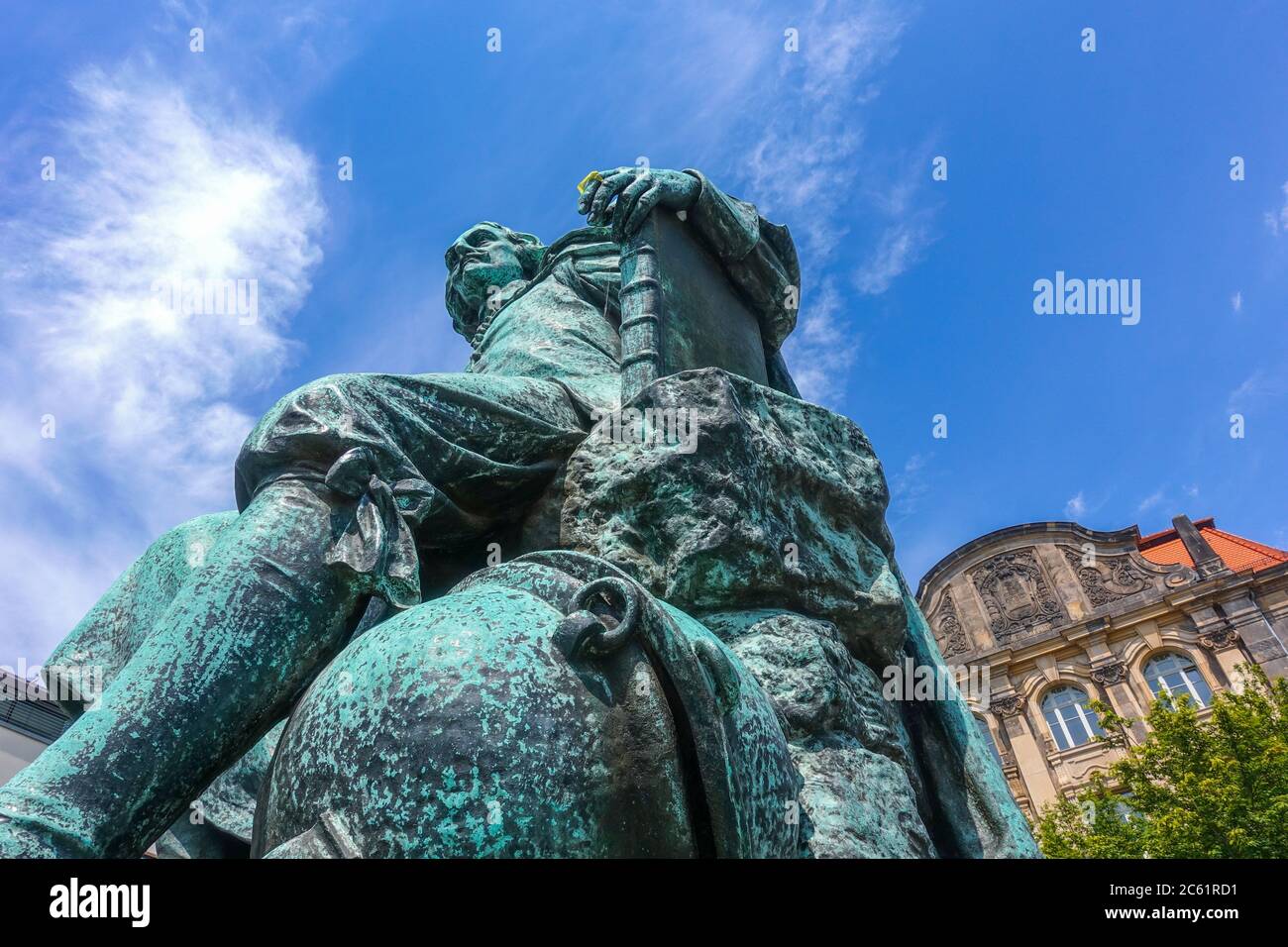 Statue of great scientist Otto Guericke in Magdeburg, Germany Stock ...
