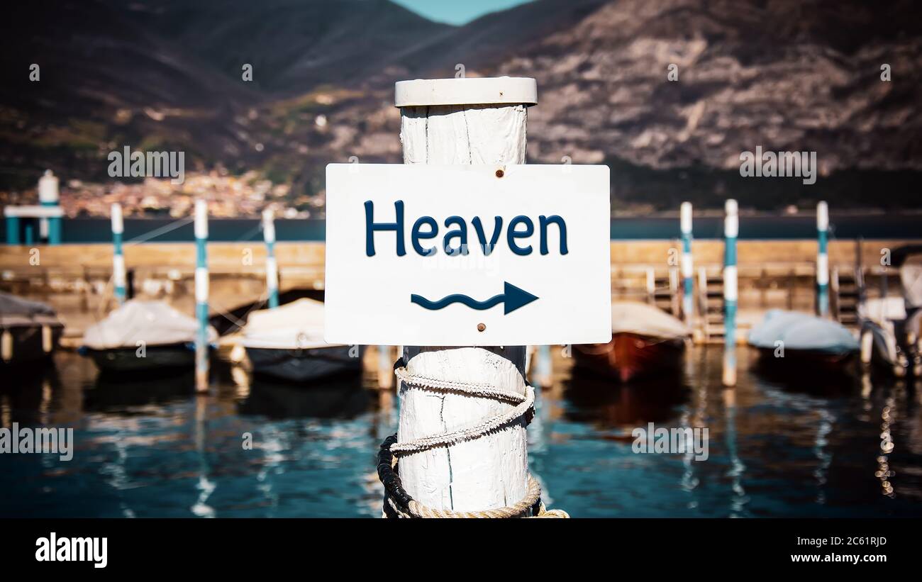 Street Sign the Direction Way to Heaven Stock Photo - Alamy