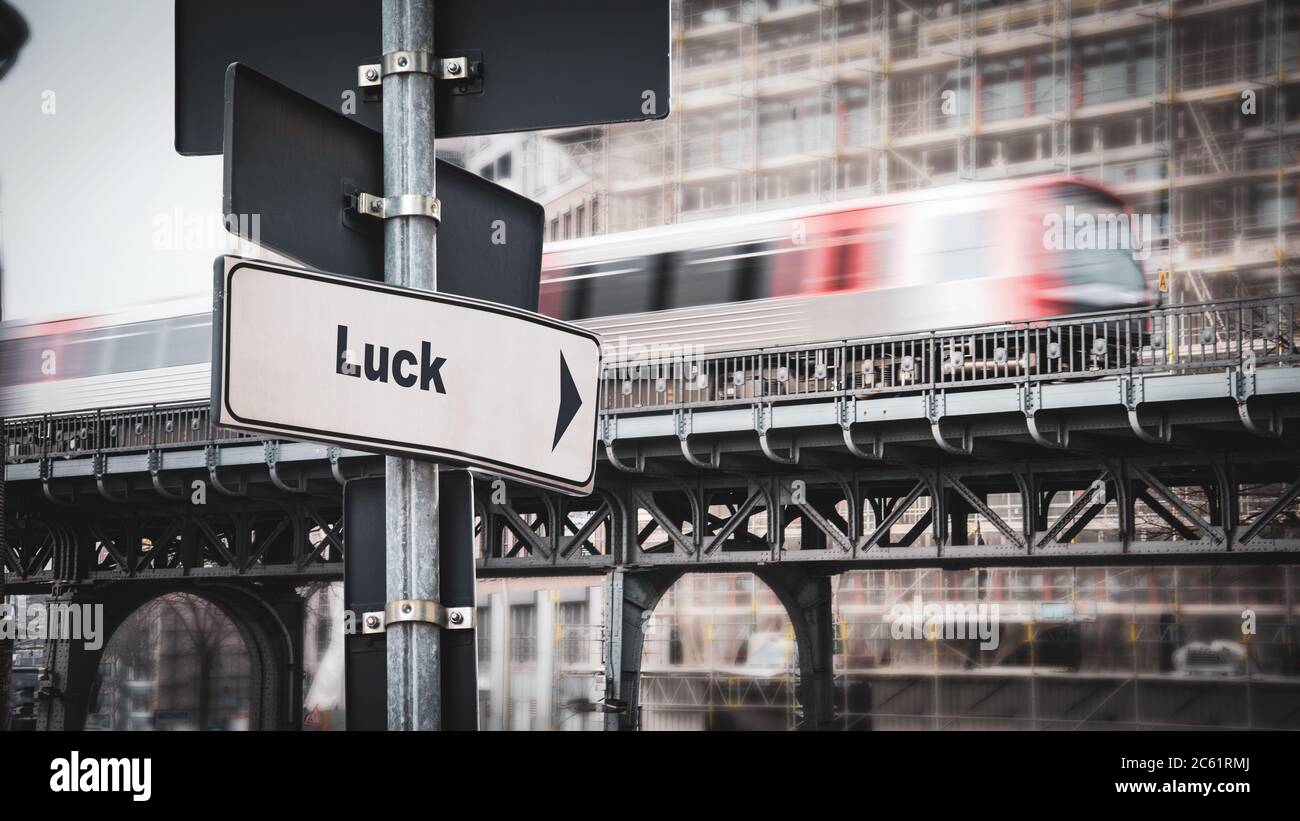 Street Sign the Direction Way to Luck Stock Photo - Alamy