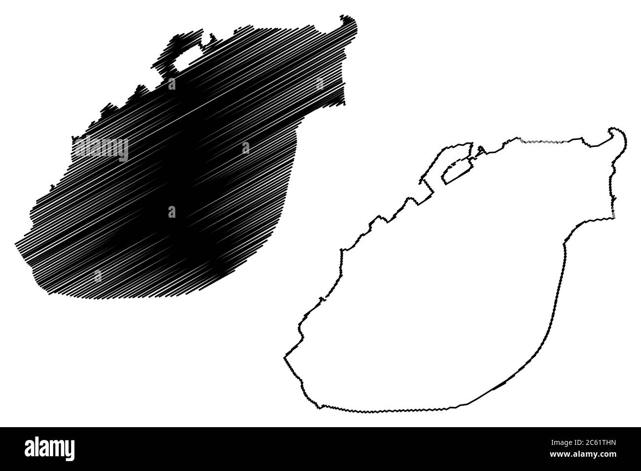 Kuwait City (State of Kuwait, Al Asimah Governorate) map vector ...
