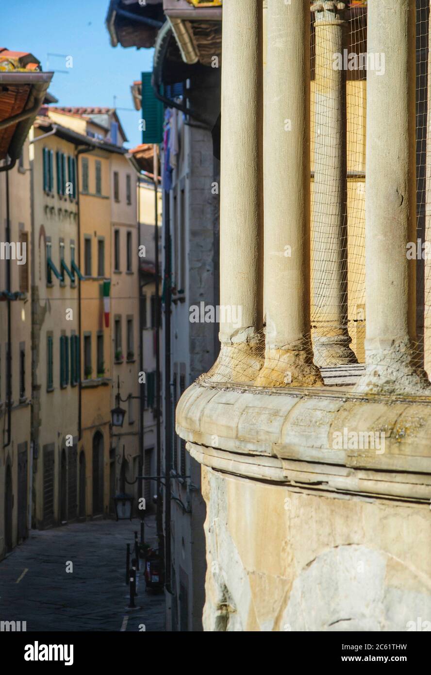 typical view of Arezzo medieval center town, in Tuscany, Italy Stock ...